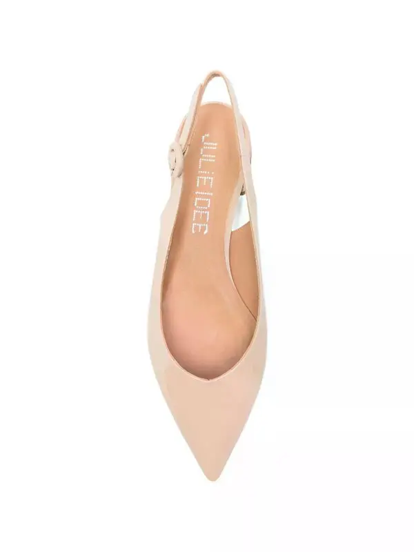 JULIE DEE Pointed Slingback Flat Pumps - Neutrals