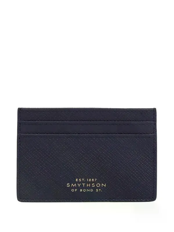 Smythson Panama Flat Cardholder - Blue