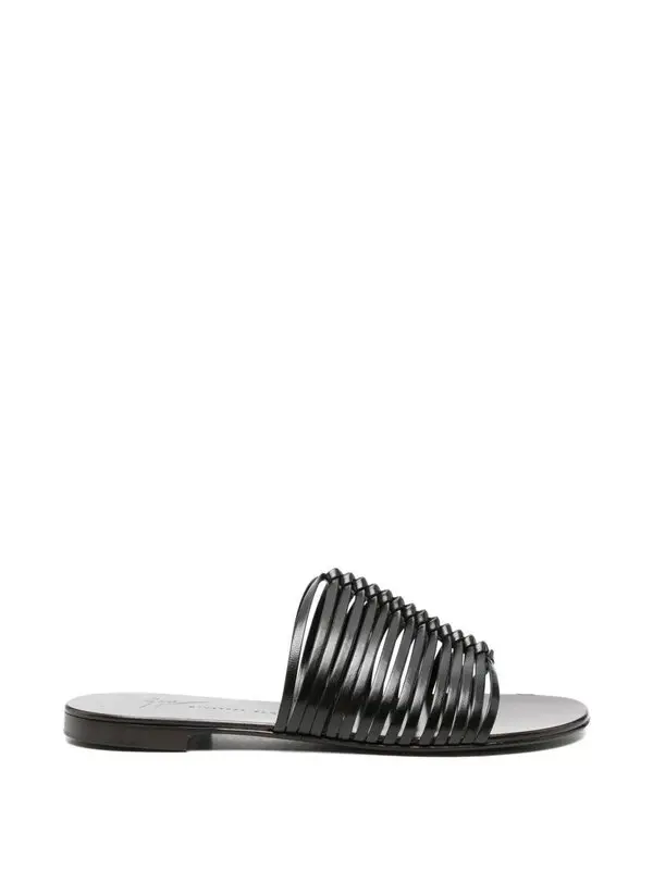 GIUSEPPE ZANOTTI Jane Flat Sandals - Black