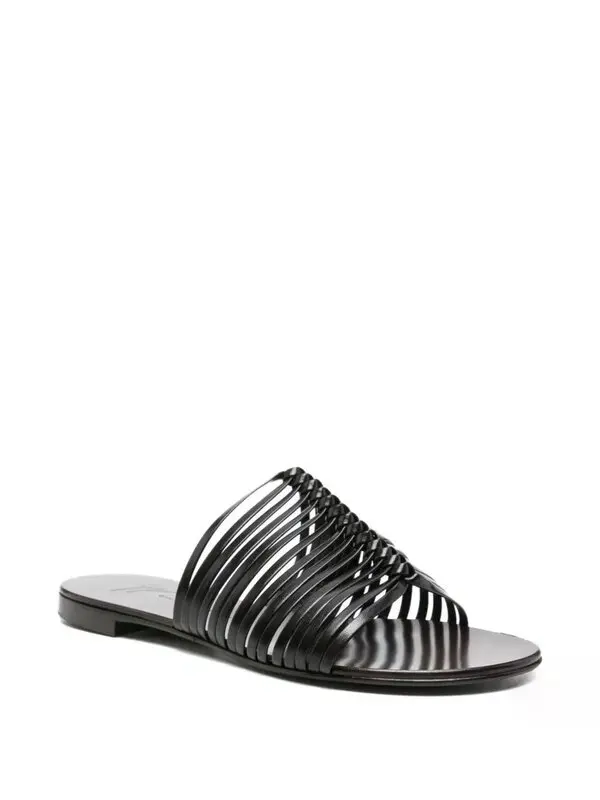 GIUSEPPE ZANOTTI Jane Flat Sandals - Black