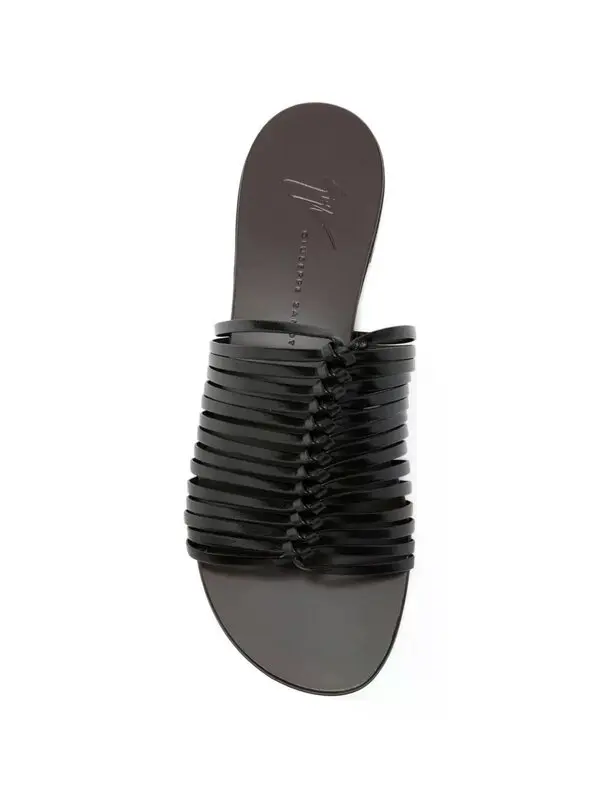 GIUSEPPE ZANOTTI Jane Flat Sandals - Black