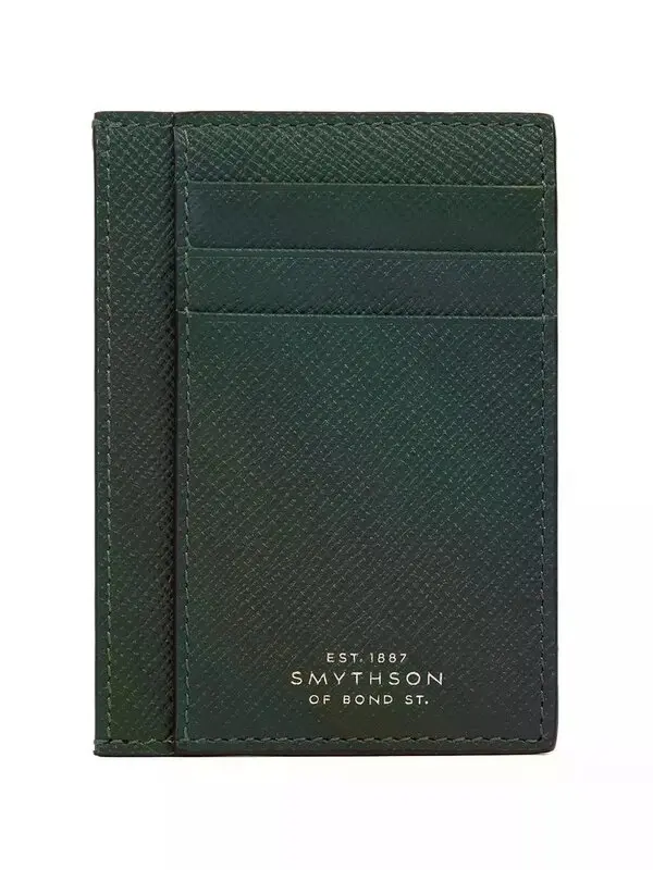 Smythson Large Panama Flat Cardholder - Green