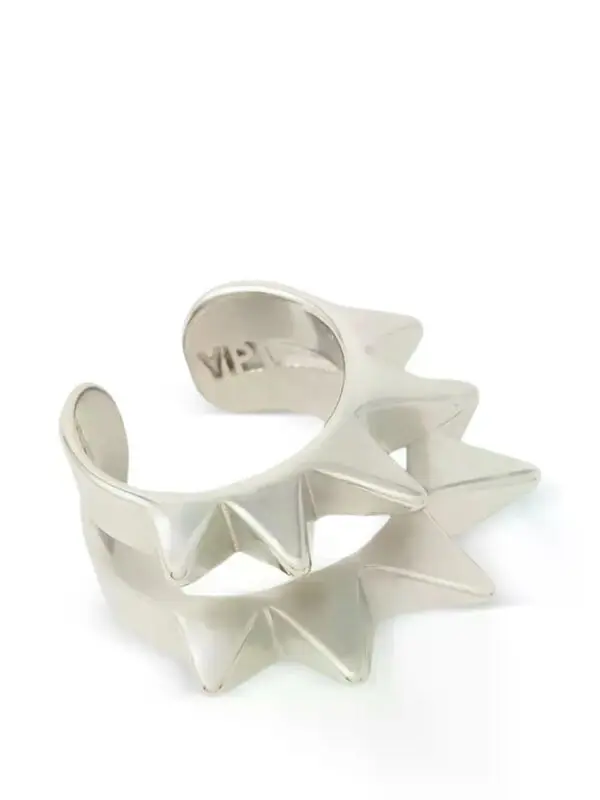 YPARIS Pike Double S Spiky Band Ear Cuff - Silver