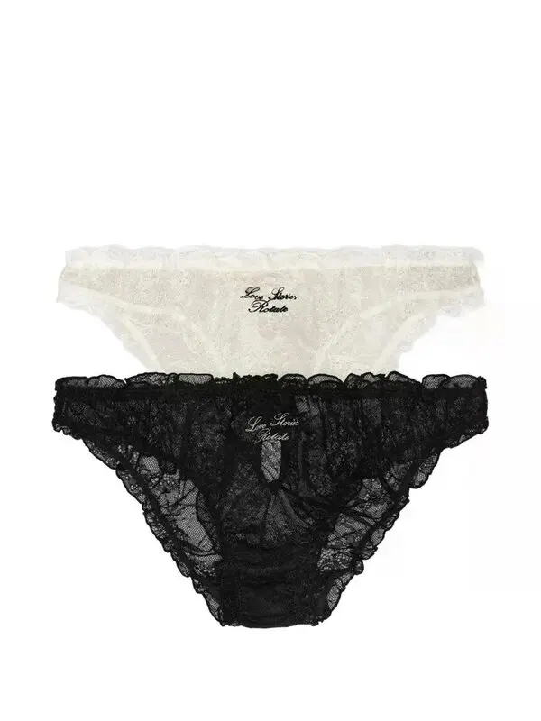 ROTATE BY BIRGER CHRISTENSEN X Love Stories Lace Bow Briefs - Black