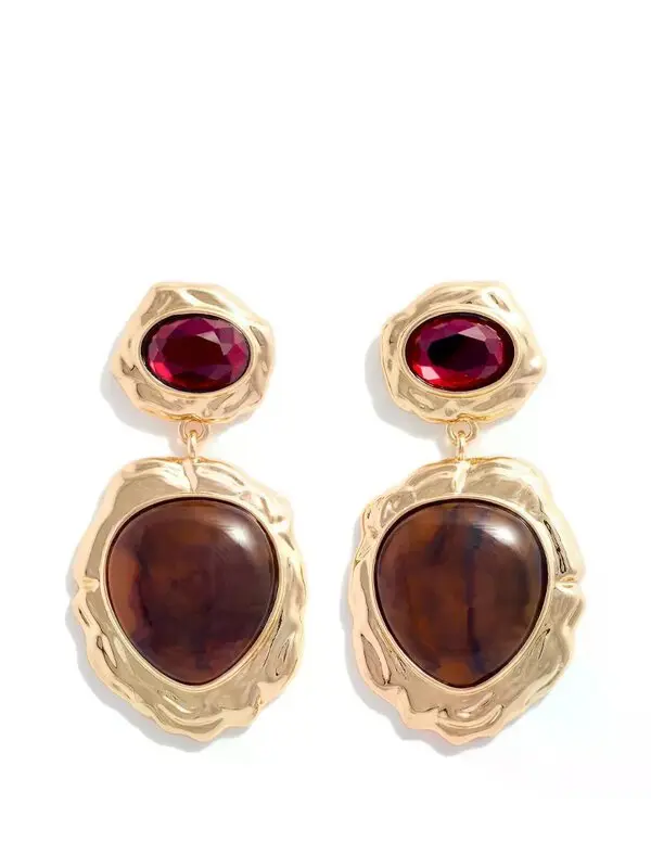 SELF-PORTRAIT Tiered Resin Earrings - Gold