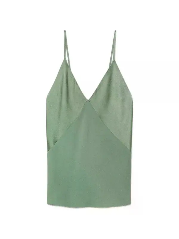 FORTE_FORTE Satin V-neck Slip Top