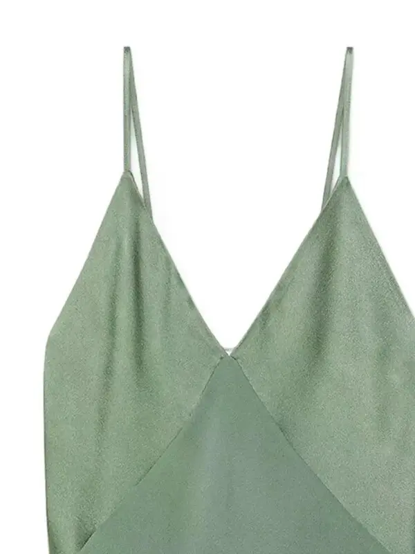 FORTE_FORTE Satin V-neck Slip Top