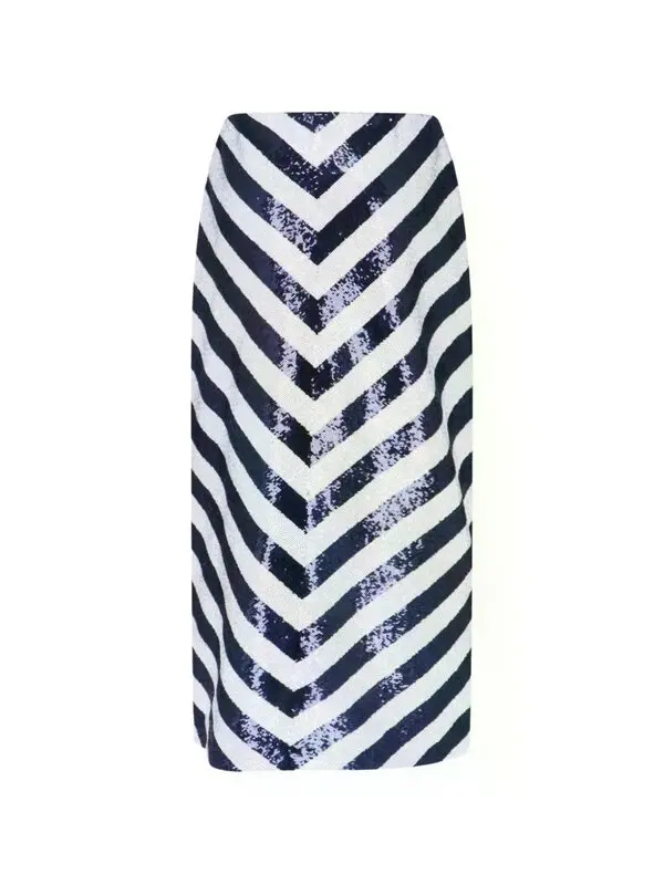 Ralph Lauren Striped Sequinned Midi Skirt