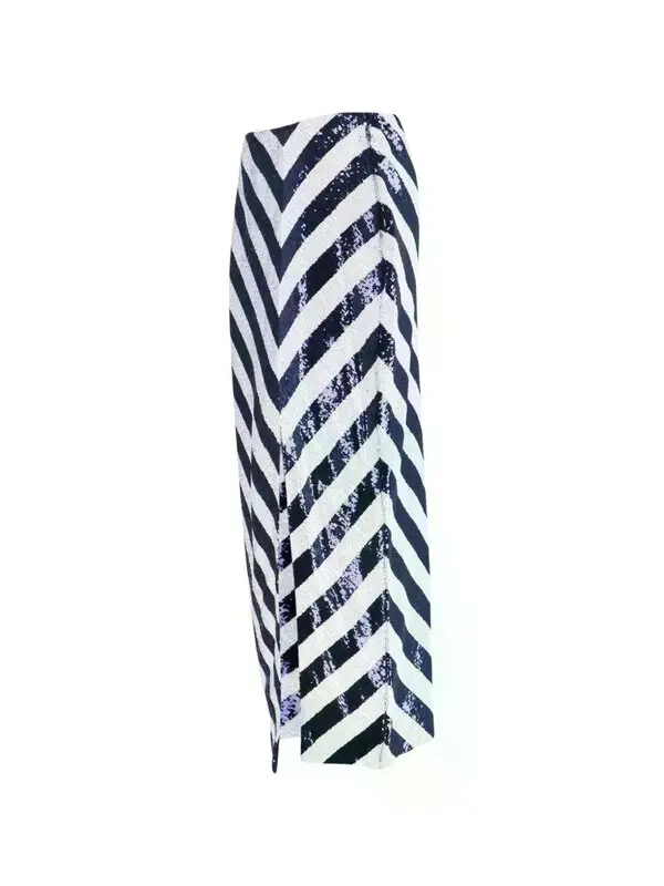 Ralph Lauren Striped Sequinned Midi Skirt