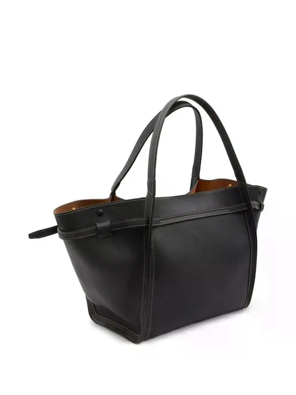 TOD'S Hammered Leather Tote Bag - Black