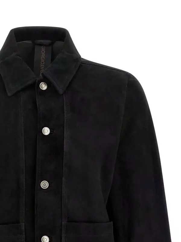 GIORGIO BRATO Suede Shirt Jacket - Black