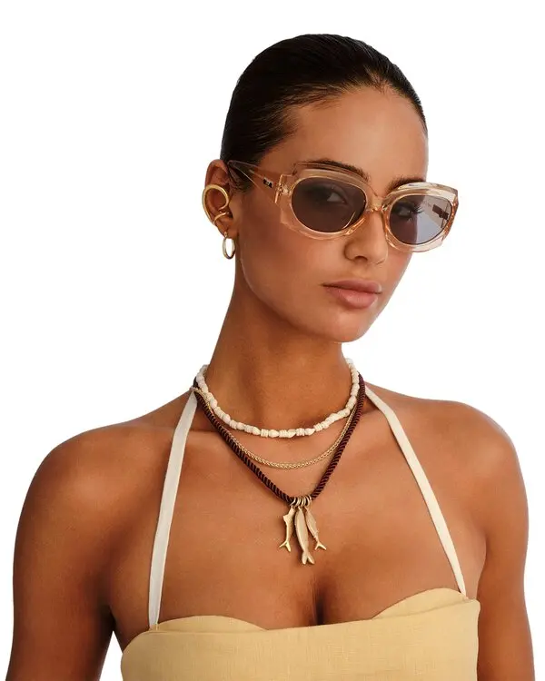 Le Specs Loveliness 58mm Square Sunglasses - Nude