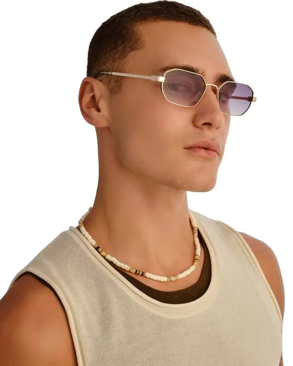 Le Specs Mythic Square Sunglasses - Gold/blue