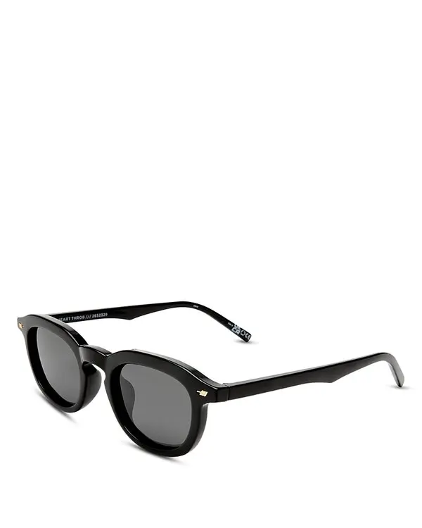 Le Specs Heart Throb Round Sunglasses 50mm - Black