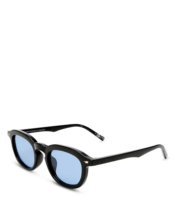 Le Specs Heart Throb Round Sunglasses - Black/blue