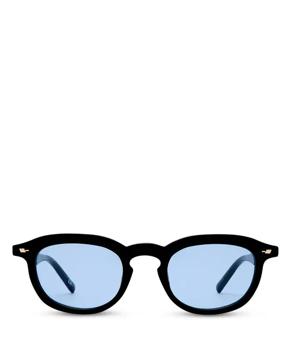 Le Specs Heart Throb Round Sunglasses - Black/blue