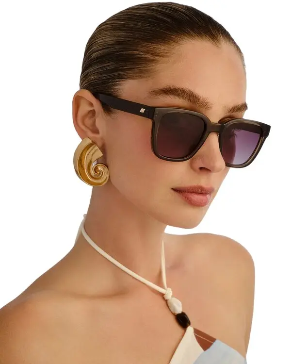 Le Specs Elixir Square Sunglasses - Khaki