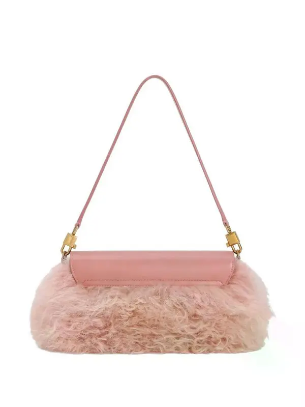 Dolce & Gabbana Marlene Shearling And Palmellato Calfskin Shoulder Bag - Pink