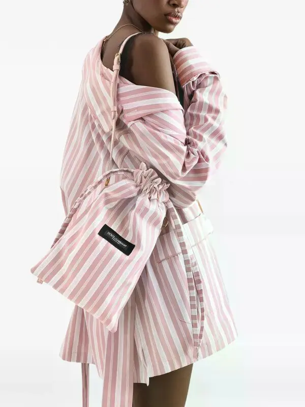 Dolce & Gabbana Essenza Striped Poplin Shoulder Bag - Pink