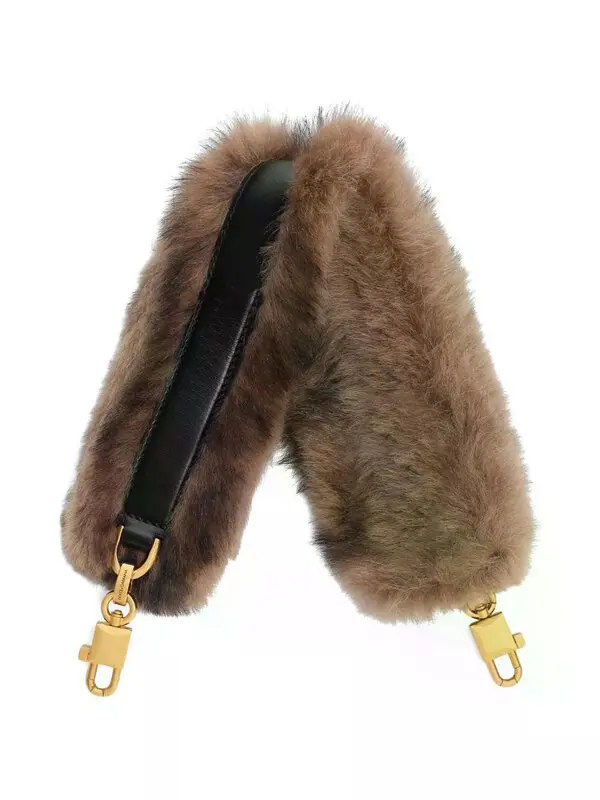 Dolce & Gabbana Shearling And Palmellato Calfskin Bag Shoulder Strap - Brown