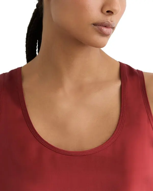 REISS Ruby Mixed Media Cami Top - Rose Red
