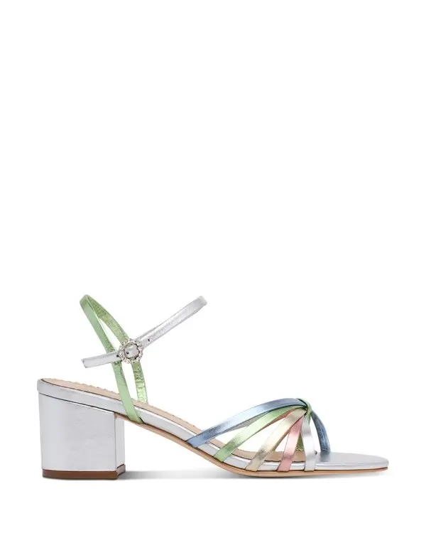 Cinq À Sept Nicole Strappy Metallic Block Heel Sandals