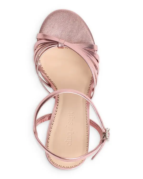 Cinq À Sept Logan Metallic Heeled Sandals - Soft Pink
