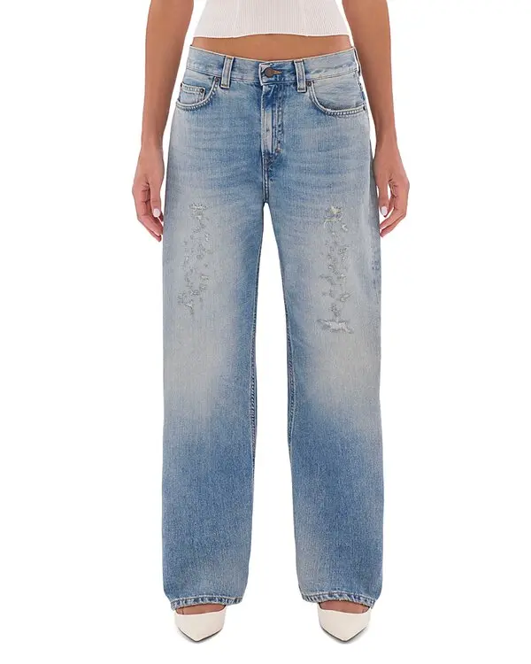 HAIKURE Winny Broken Mid-rise Loose Jeans - Celestial