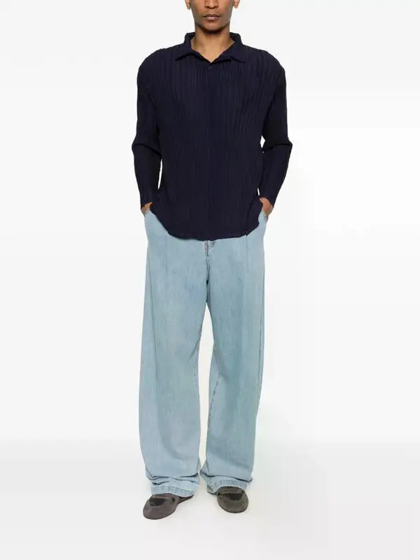GONGDID DESIGN Pleated Polo Shirt
