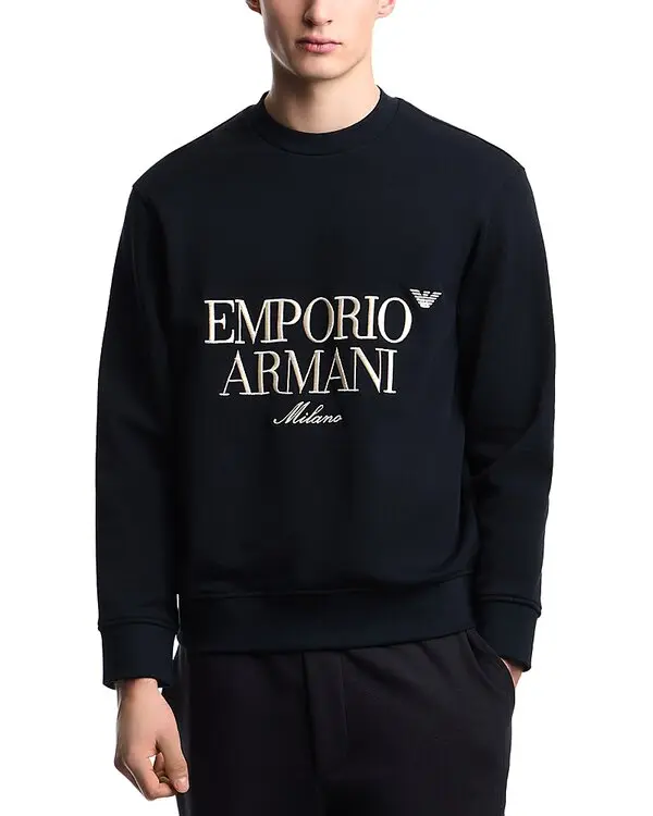 Emporio Armani French Terry Embroidered Logo Sweatshirt