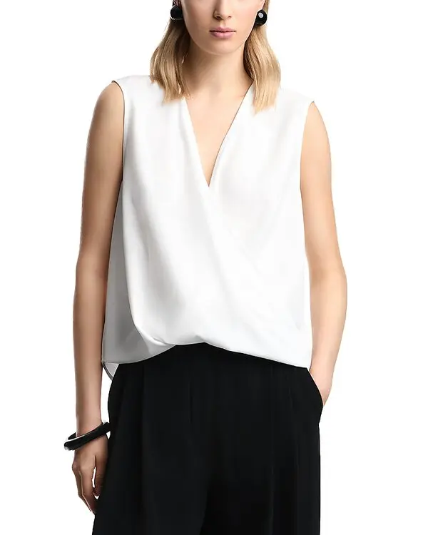 Emporio Armani Faux Wrap Sleeveless Top