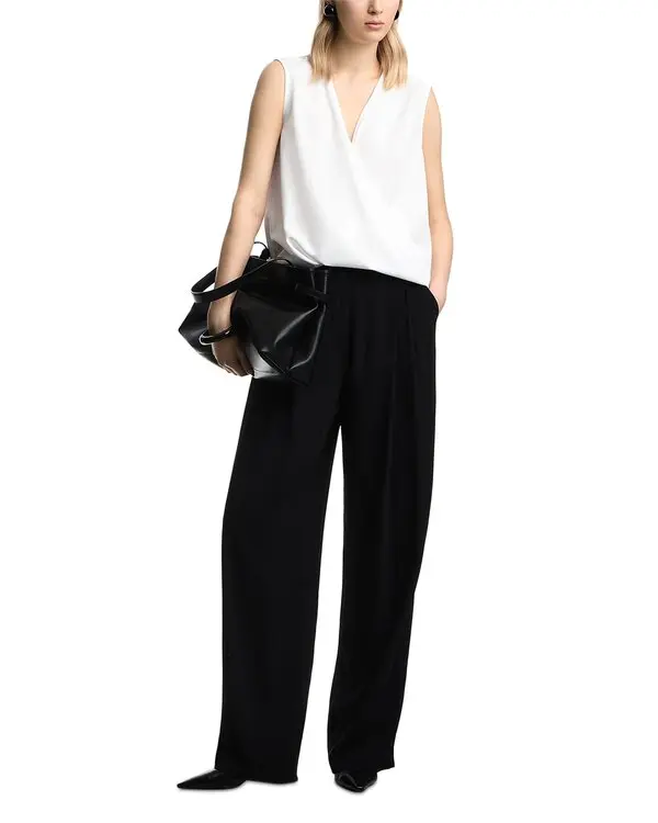Emporio Armani Faux Wrap Sleeveless Top