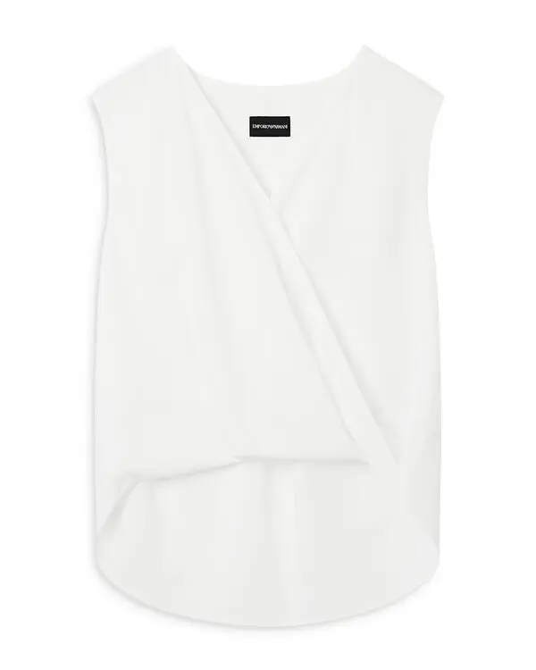 Emporio Armani Faux Wrap Sleeveless Top