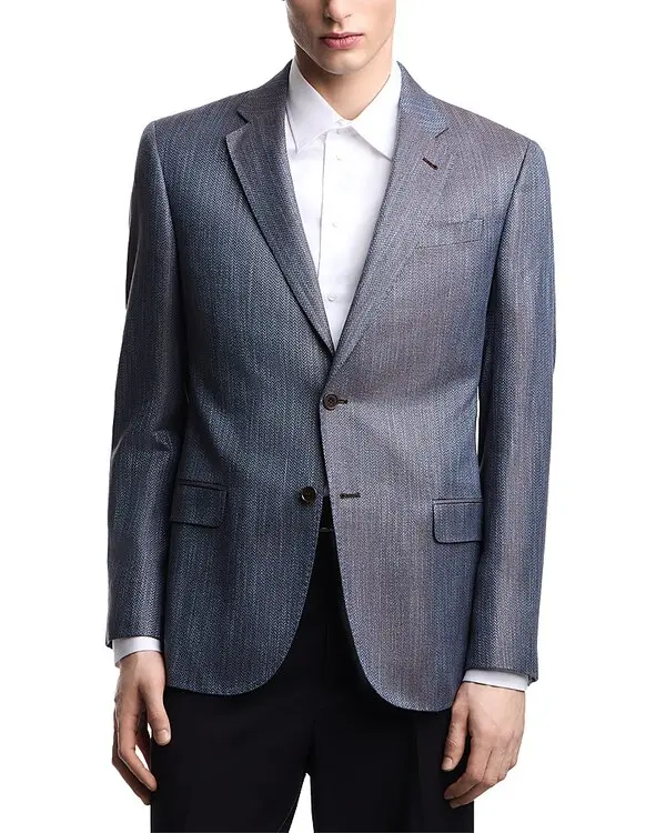 Emporio Armani G Line Regular Fit Single Breasted Notch Lapel Jacket - Blue