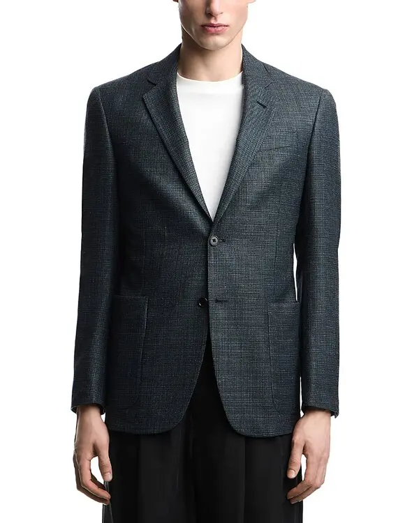 Emporio Armani Regular Fit Jacket In Wool & Silk Blend