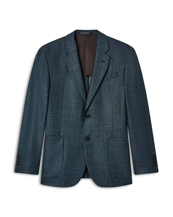 Emporio Armani Regular Fit Jacket In Wool & Silk Blend
