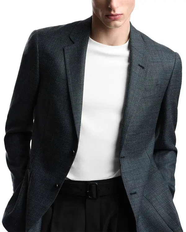 Emporio Armani Regular Fit Jacket In Wool & Silk Blend