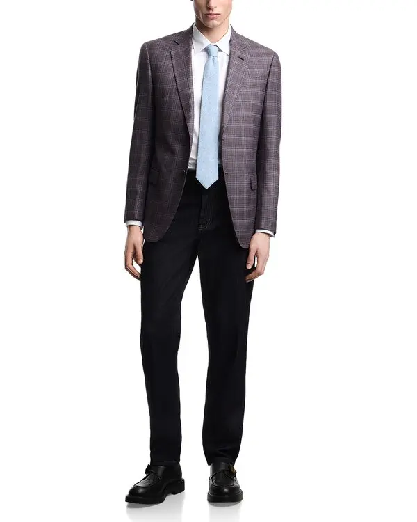 Emporio Armani G Line Regular Fit Jacket In Super 130s Wool - Violet