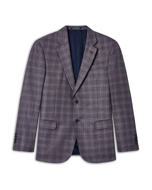 Emporio Armani G Line Regular Fit Jacket In Super 130s Wool - Violet