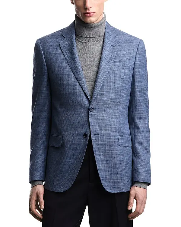 Emporio Armani G Line Regular Fit Single Breasted Notch Lapel Jacket In Super 130s Wool - Blue