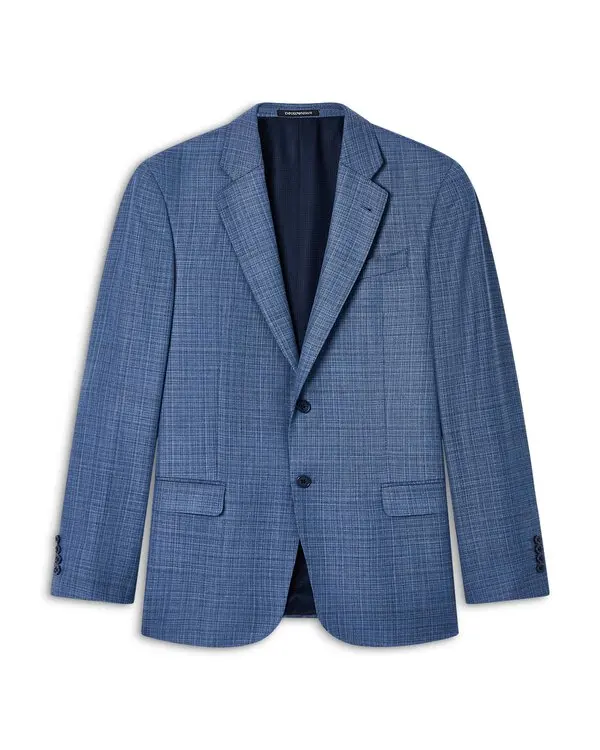 Emporio Armani G Line Regular Fit Single Breasted Notch Lapel Jacket In Super 130s Wool - Blue