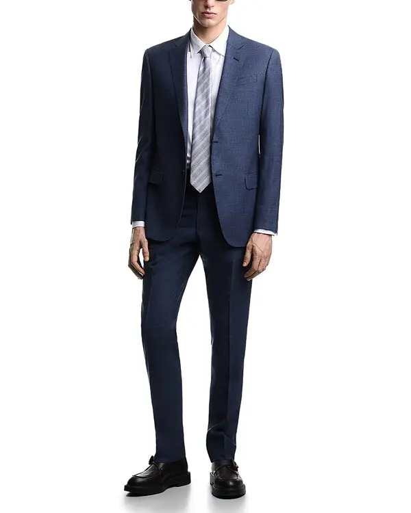 Emporio Armani G Line Regular Fit Wool Wool Silk Suit - Navy Blue