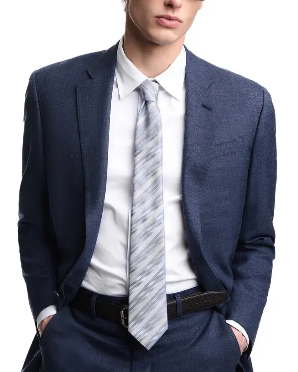 Emporio Armani G Line Regular Fit Wool Wool Silk Suit - Navy Blue