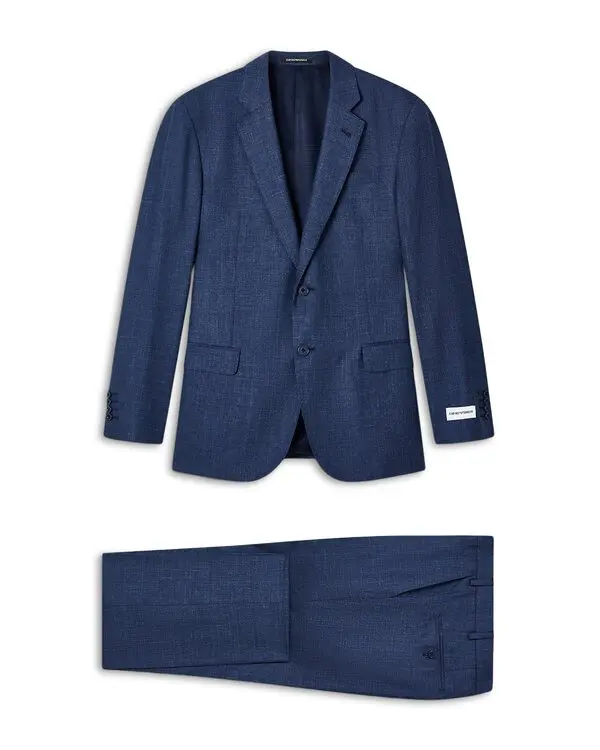 Emporio Armani G Line Regular Fit Wool Wool Silk Suit - Navy Blue