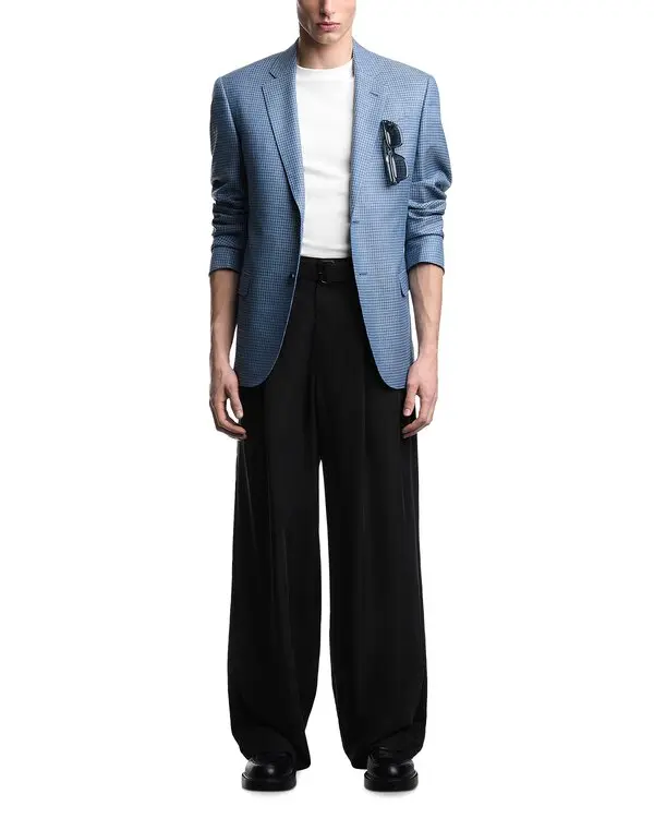Emporio Armani G Line Regular Fit Single Breasted Notch Lapel Jacket - Light Blue