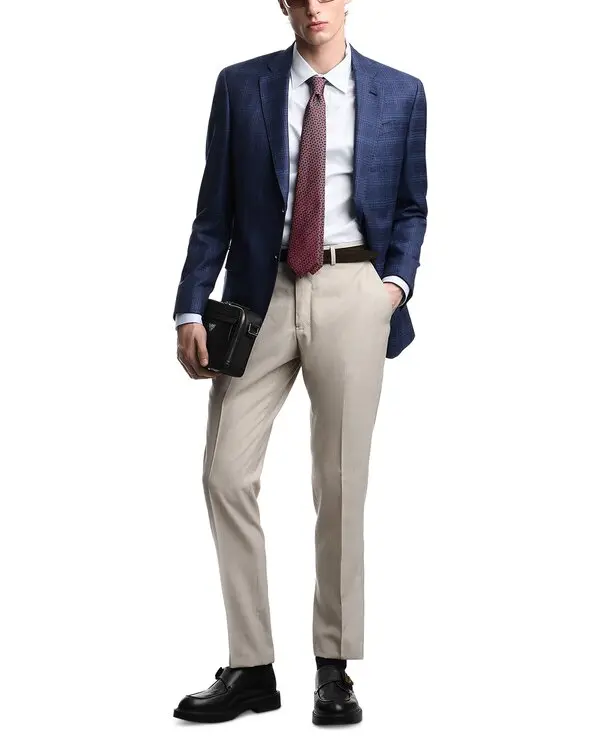 Emporio Armani G Line Regular Fit Single Breasted Notch Lapel Jacket In Super 130s Wool - Navy Blue