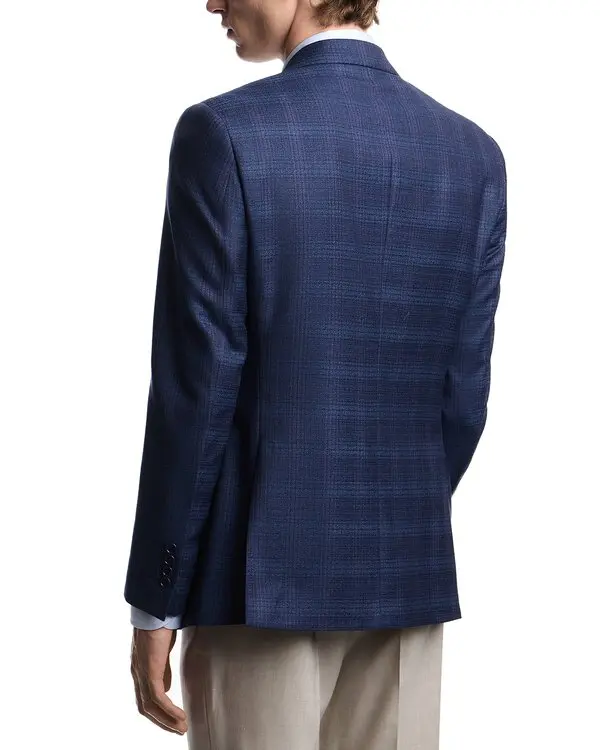 Emporio Armani G Line Regular Fit Single Breasted Notch Lapel Jacket In Super 130s Wool - Navy Blue