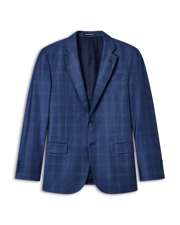Emporio Armani G Line Regular Fit Single Breasted Notch Lapel Jacket In Super 130s Wool - Navy Blue