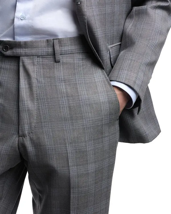 Emporio Armani G Line Regular Fit Single Breasted Peak Lapel Suit In Super 130s Virgin Wool - Grey
