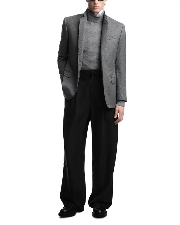 Emporio Armani G Line Regular Fit Single Breasted Notch Lapel Jacket In Super 130s Wool - Grey